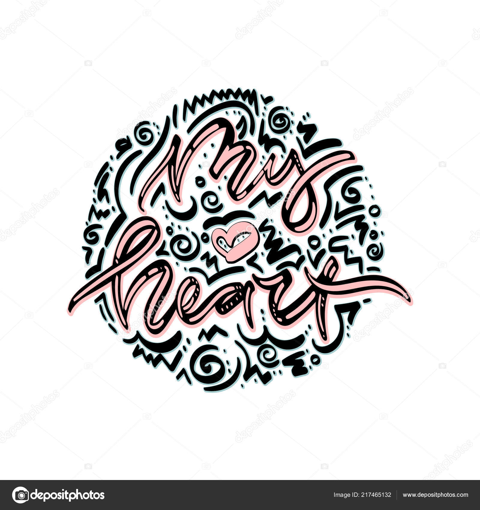 Mi corazón. Cartel vectorial . Vector de stock #217465132 de ©hllwdrf ...