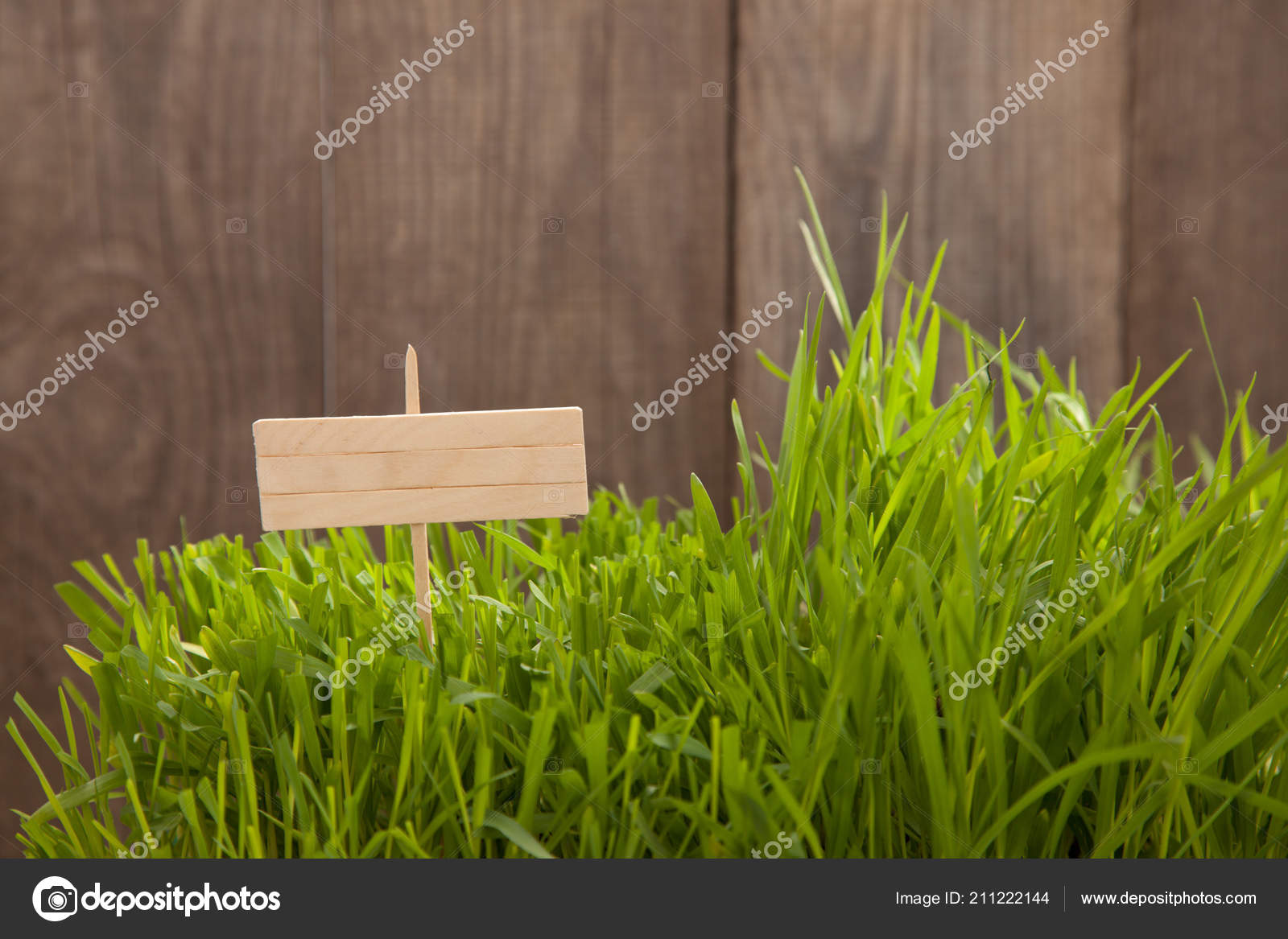 Small Signboard Wood Planks Grass — Stock Photo © chepko #211222144