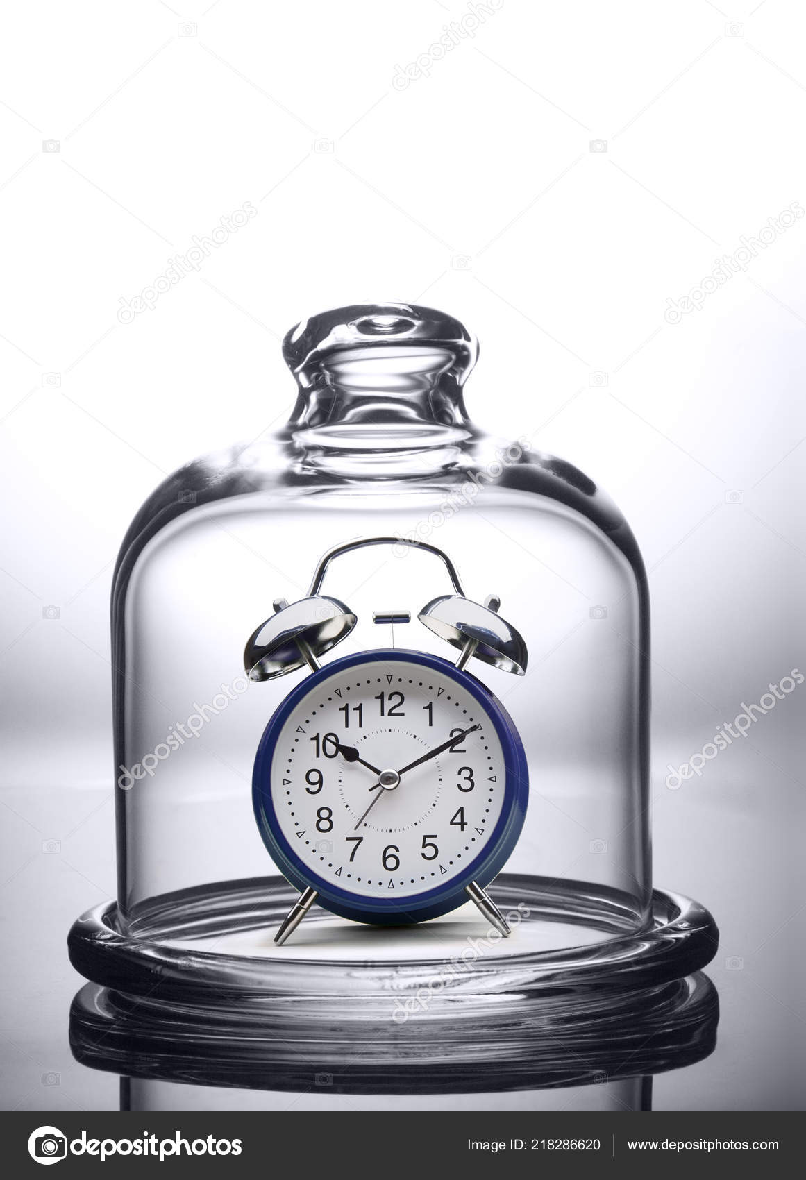 Classic Blue Alarm Clock Morning Time Time Time Management Concept ...