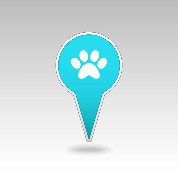 Perro pata pin mapa icono. Puntero de mapa. Indicadores de mapa 2024