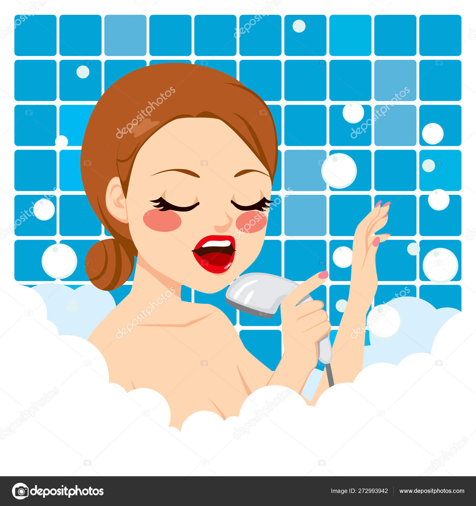 Woman Singing Shower Stock Vector by ©Kakigori 272993942