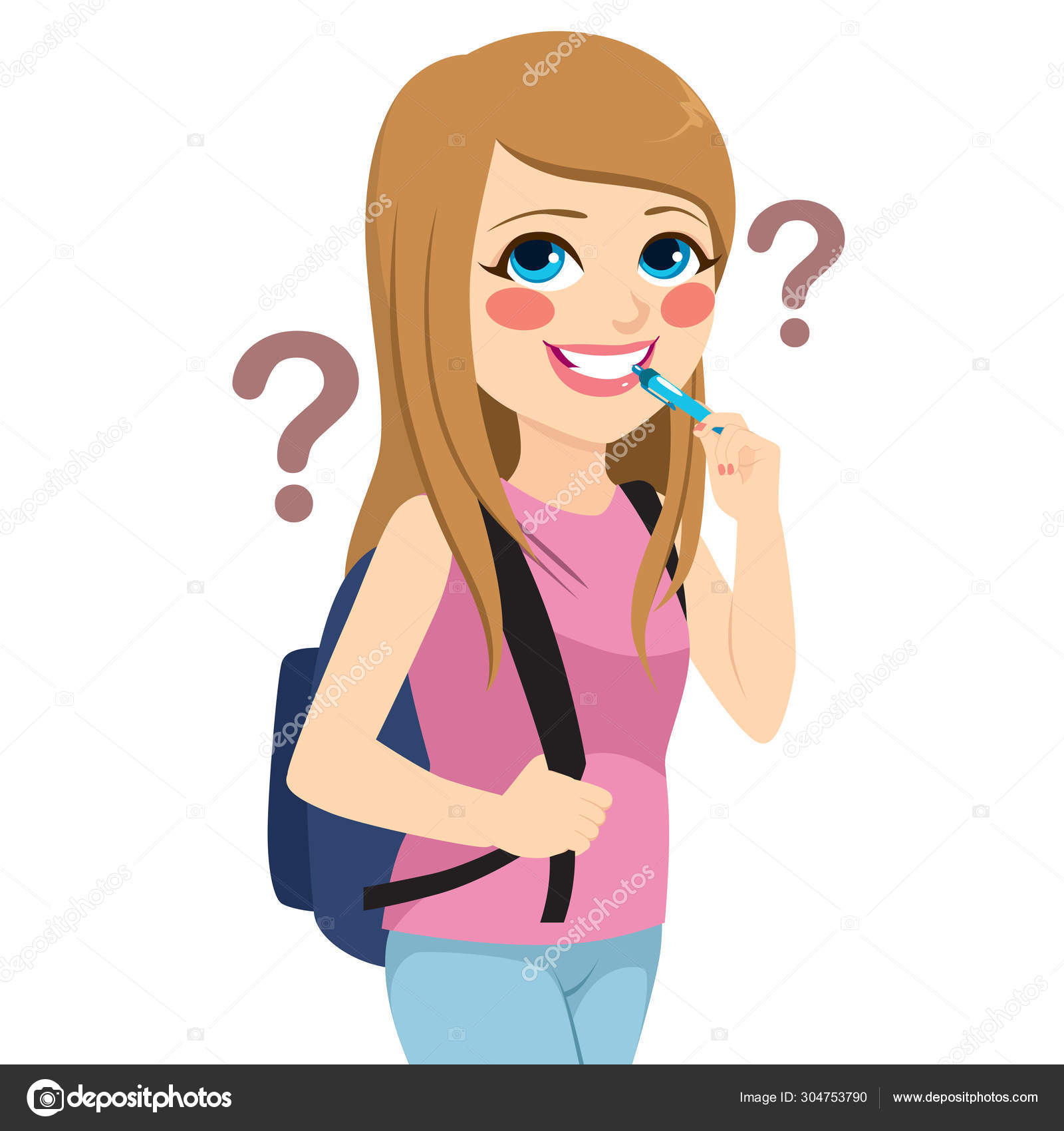 Thinking Student Cartoon