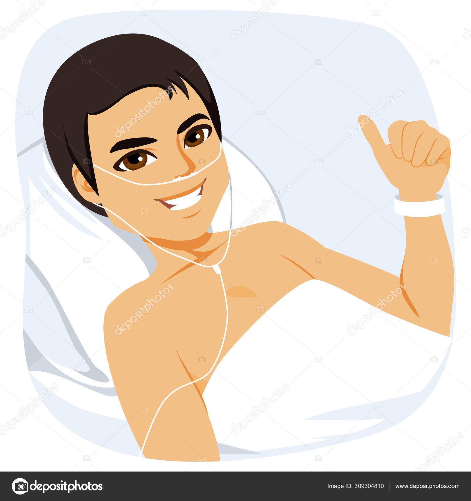 Recuperación del paciente positivo Vector de stock #309304810 de ©Kakigori