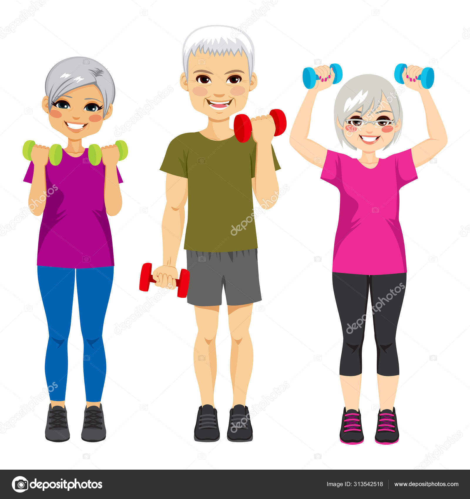 People Exercising Clip Art