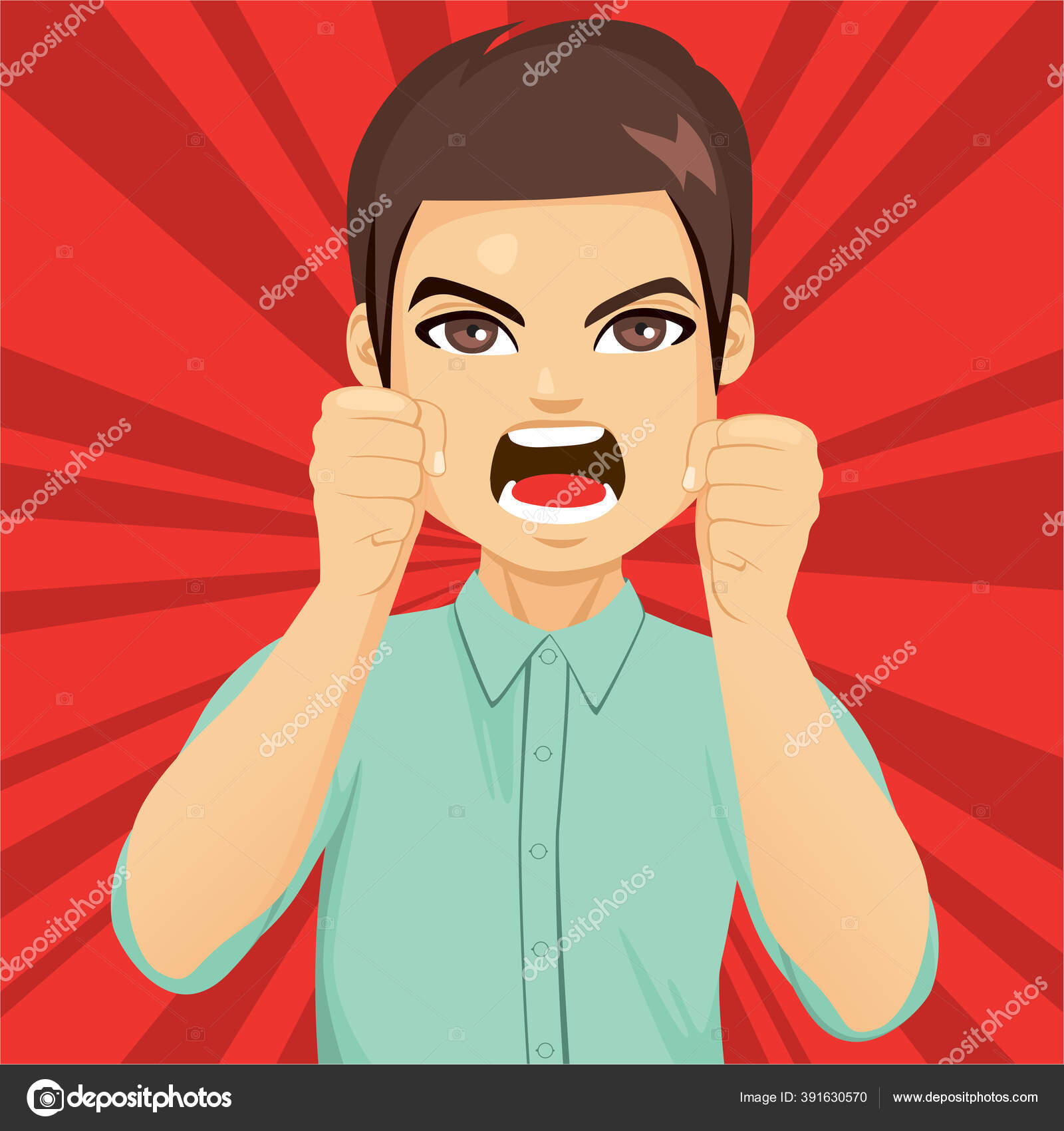 Angry Man Yelling Cartoon