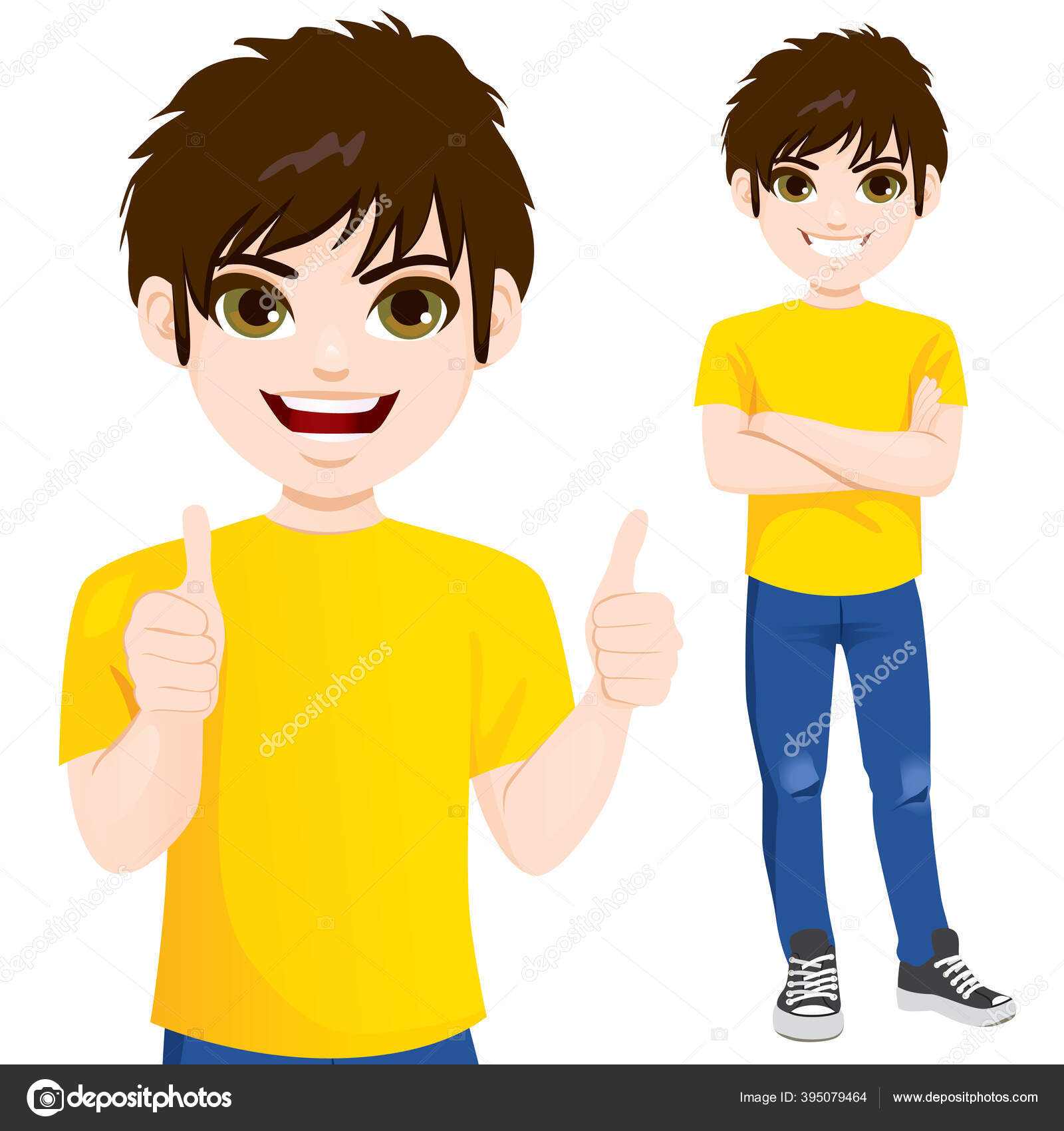 Cartoon Teenage Boy Standing