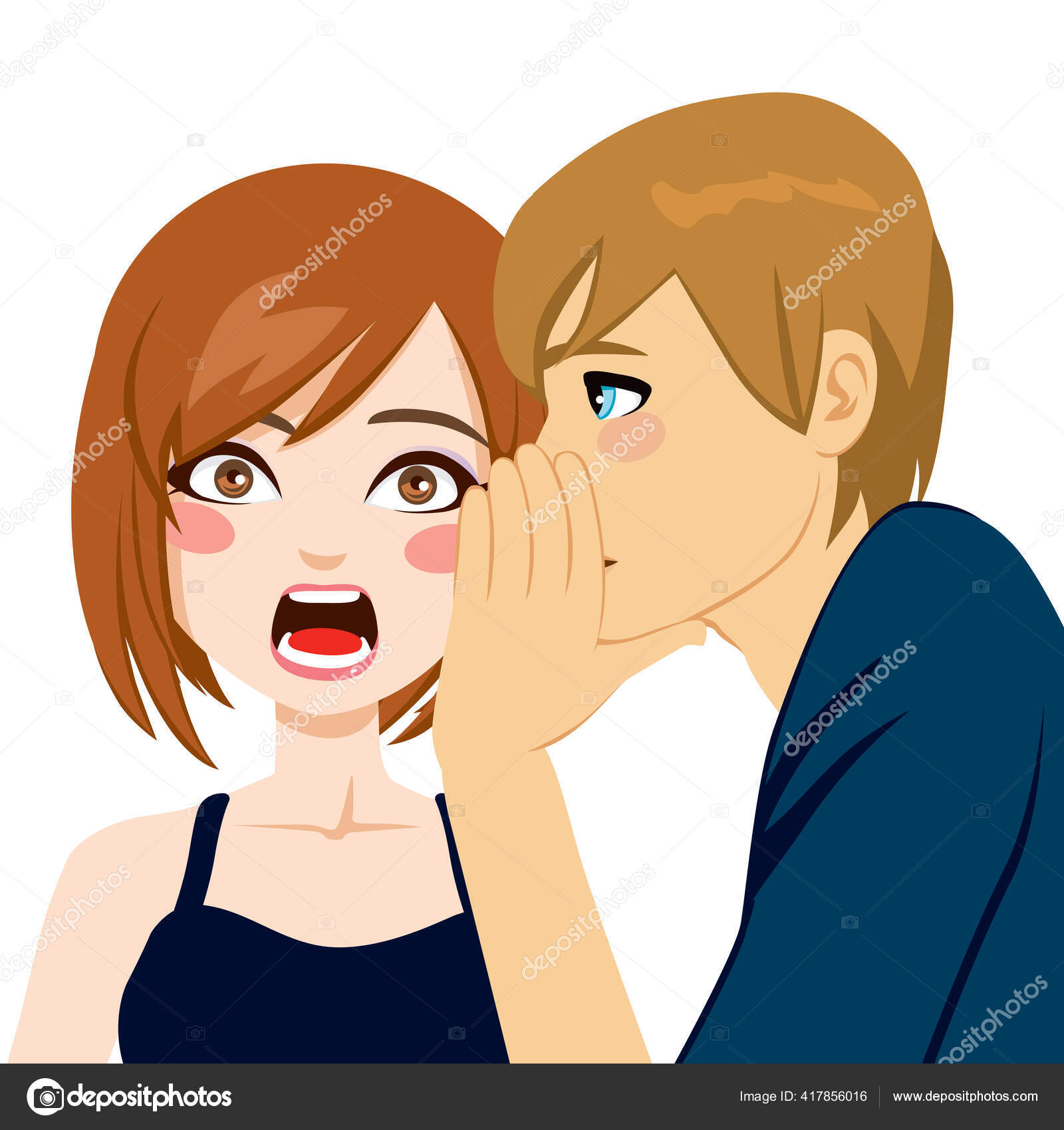 Telling A Secret Clipart