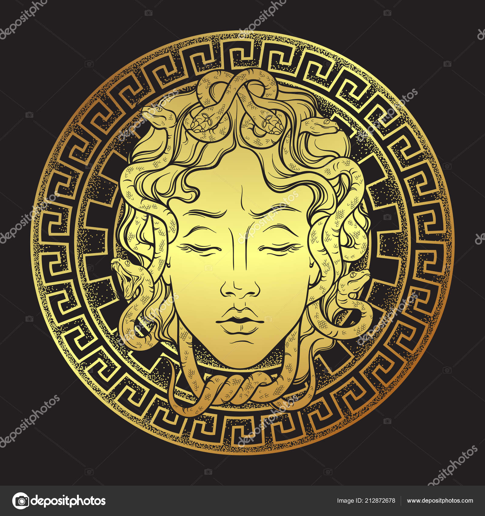 Gold Medusa Head