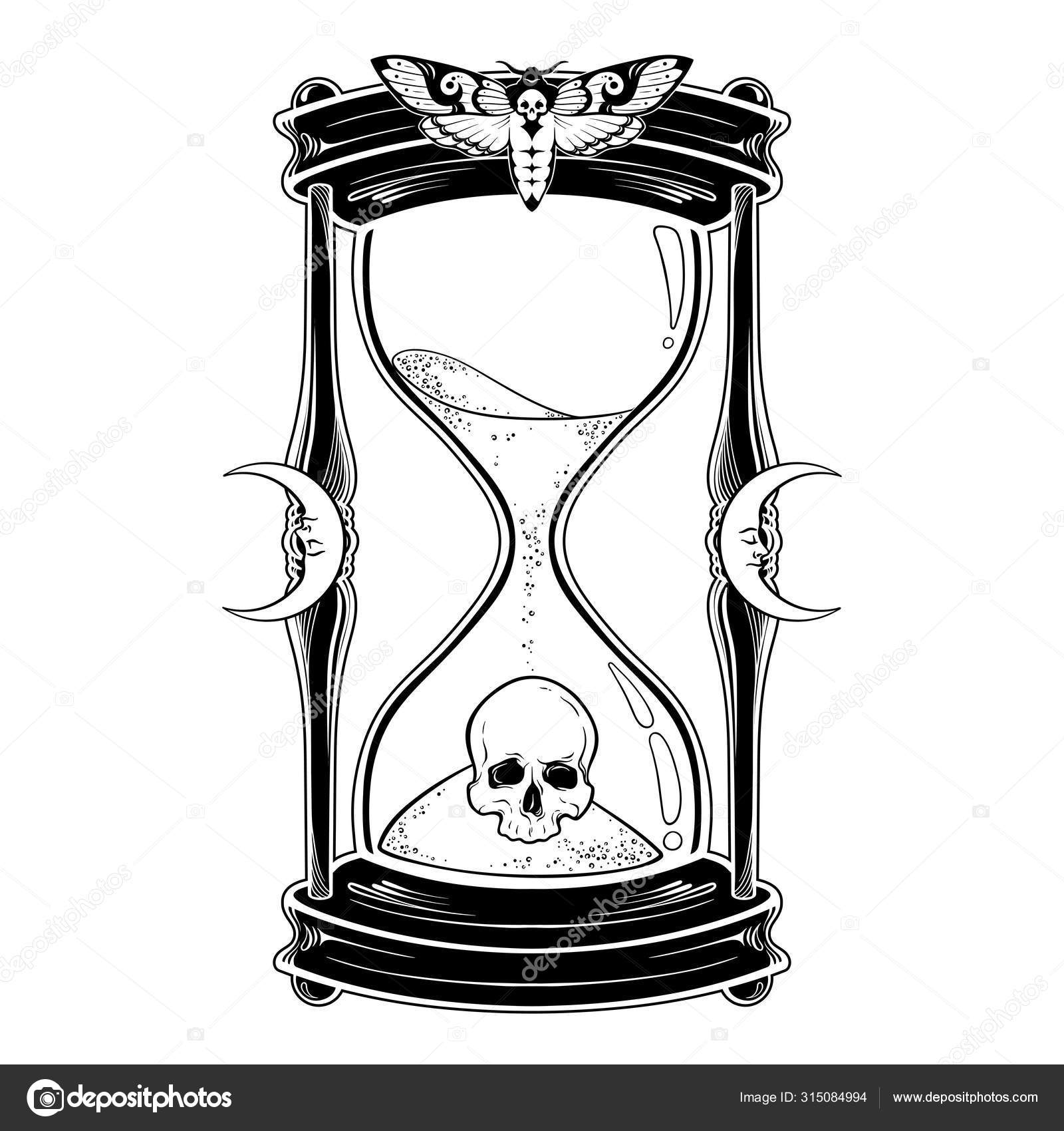 Sand Timer Drawing Tattoo