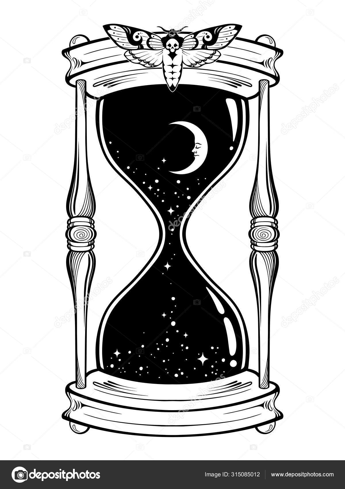 Hourglass Line Drawing