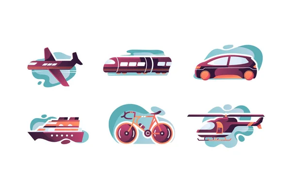 Blue transport icons — Stock Vector © Stiven #2867999