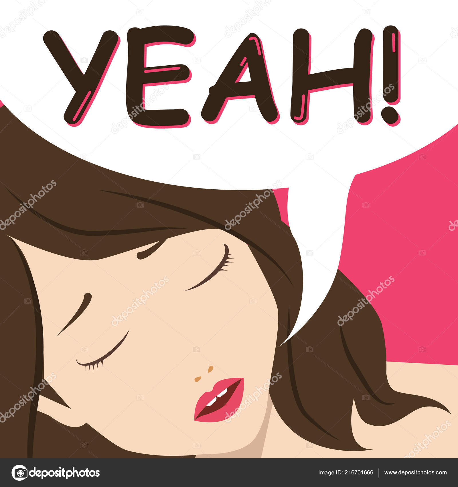Mujer Gritando Por Placer Cómic Panel Vector Ilustración Vector Gráfico Vectorial © Royalty