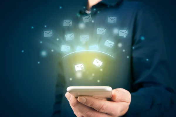 Smart phone protected against e-mail spam (junk mail) concept. - Stock ...