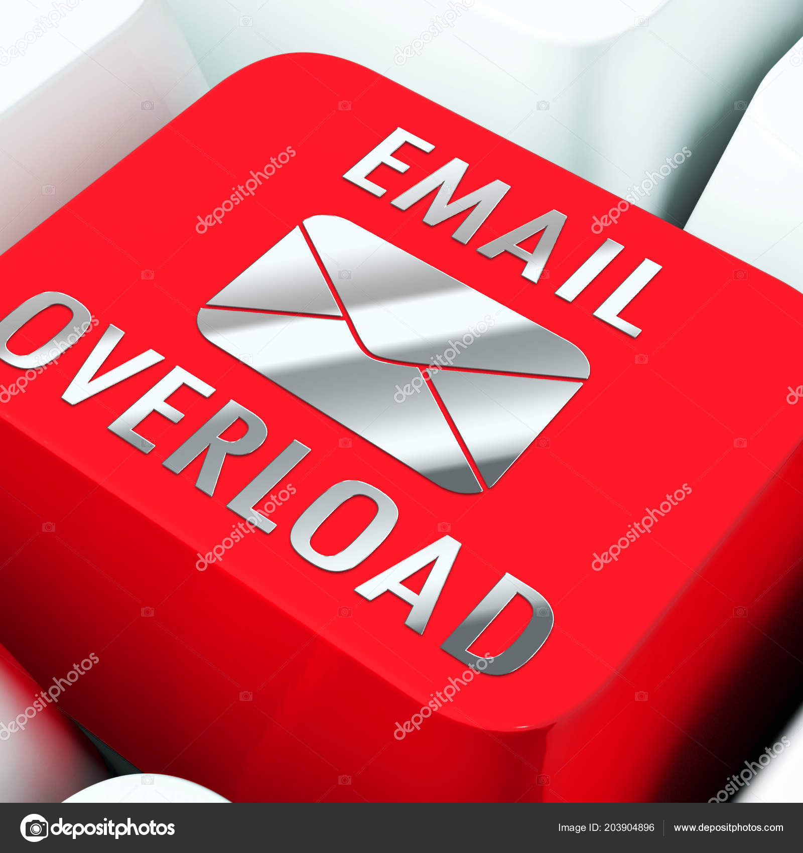 Email Overload Spam Communication Stress Rendering Shows Overwhelmed ...