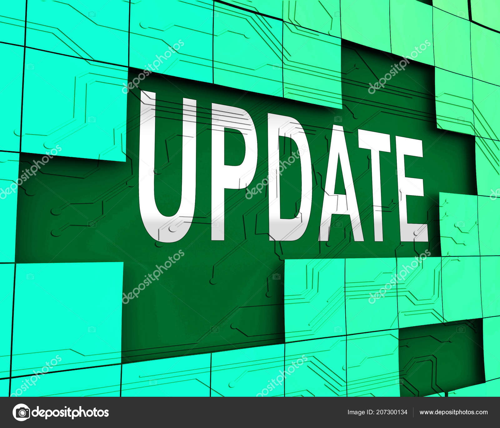 Automatic Update Upgrade Process Illustration Shows Software ...
