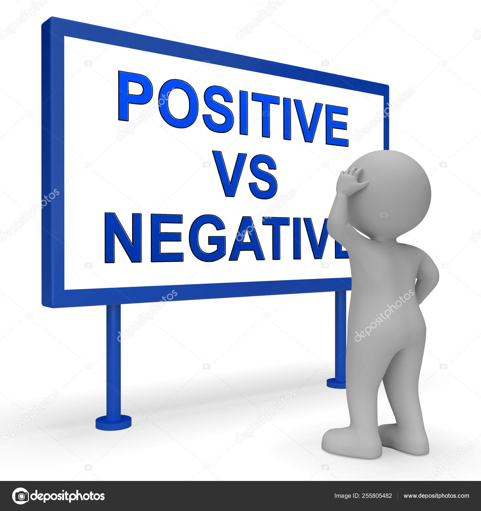 Positive Vs Negative Sign Depicting Reflective State Of Mind - 3 ...