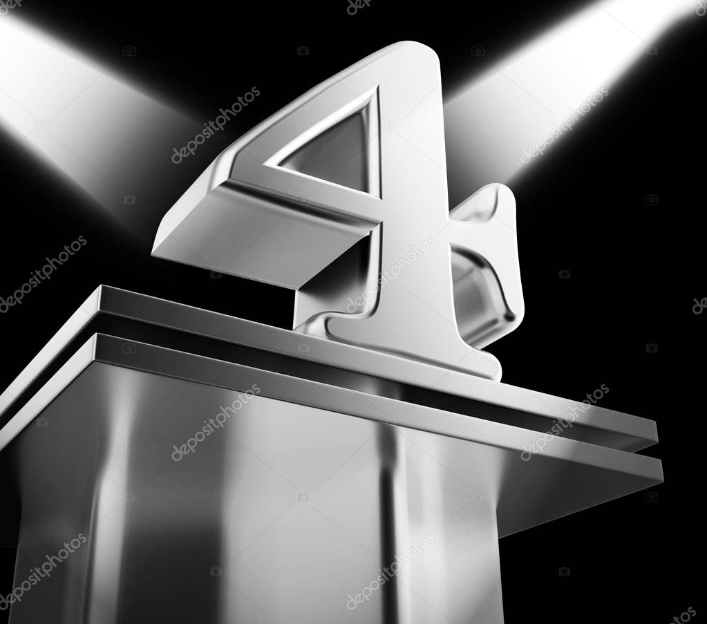 Cuarto premio significa el éxito de la victoria y ganador - 3d illustr 2022