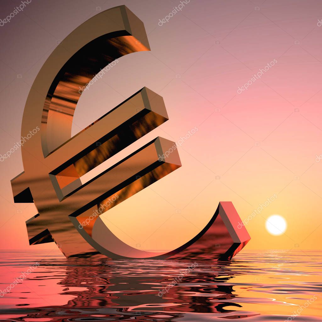 Icono de concepto de signo de euro significa un montón de fondos o ...