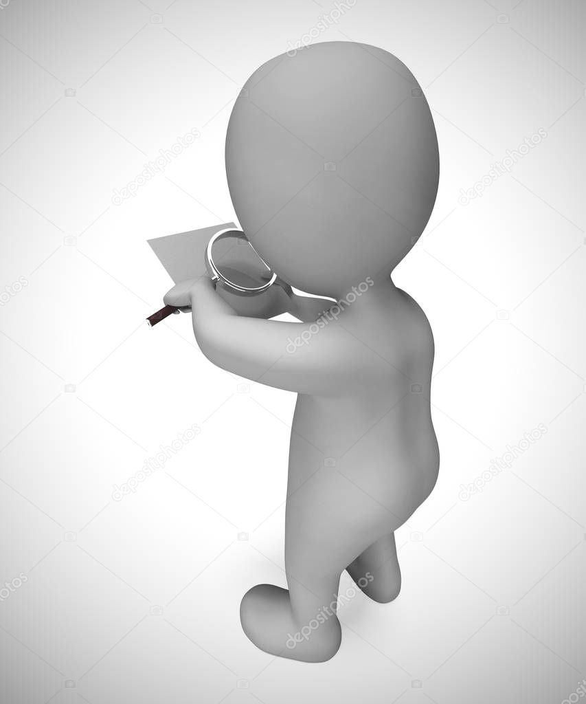 El uso de lupa para inspeccionar significa mirar y revisar - 3d 2024