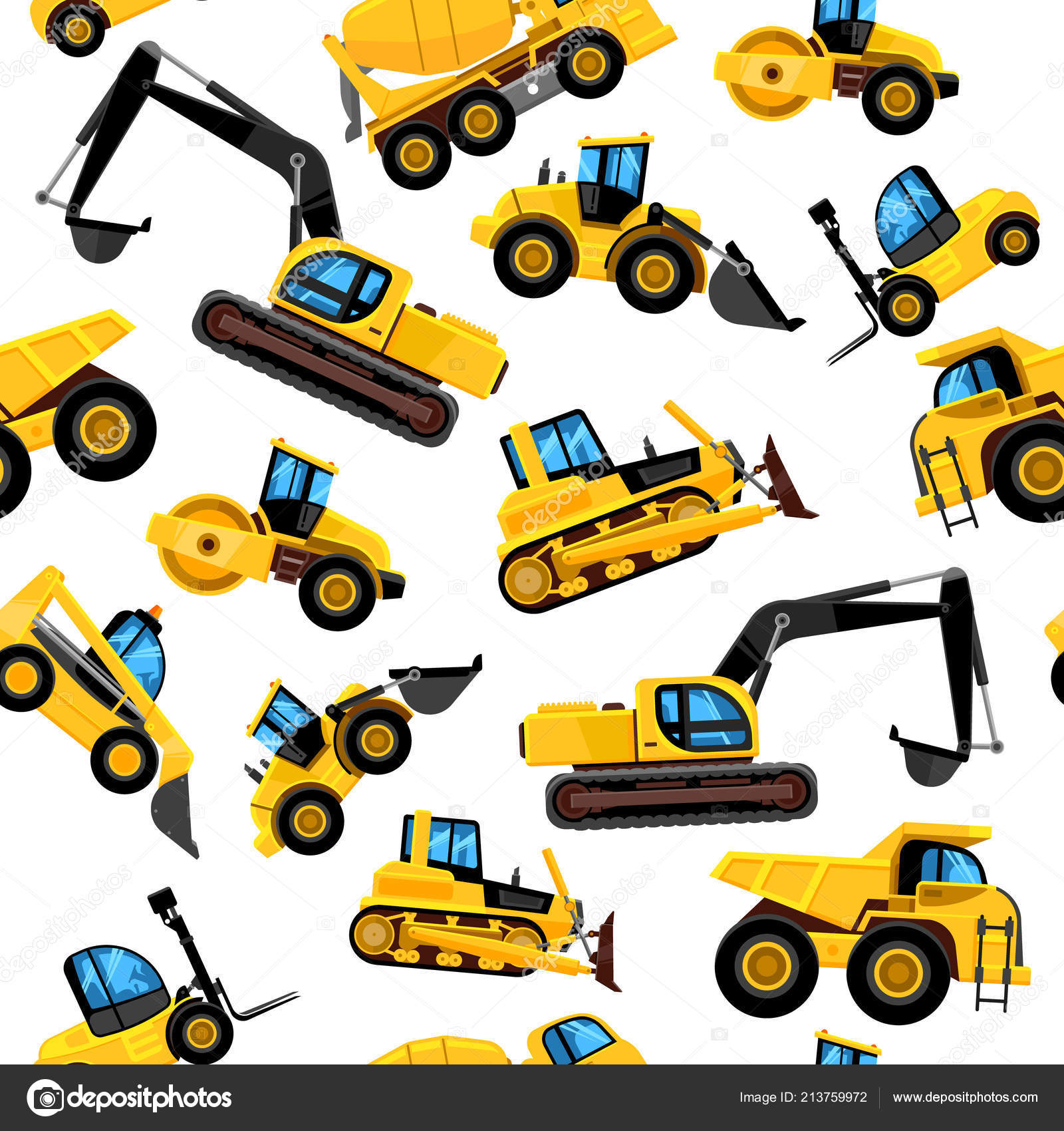 Construct machines seamless pattern. heavy machinery vehicles large ...