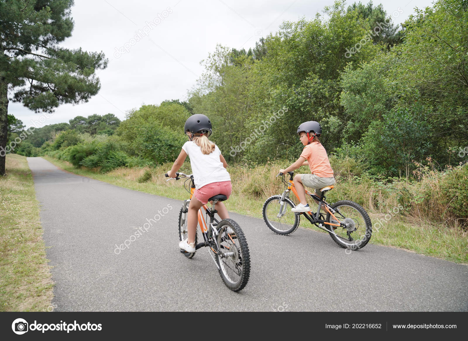 Niños Con Padres Montando Bicicletas Campo — Foto de stock #202216652 ...