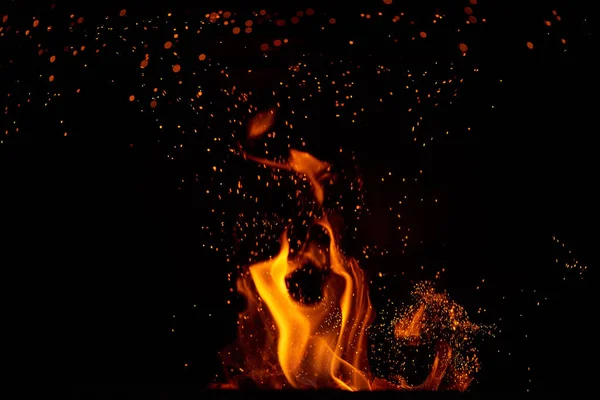 Api Dan Percikan Pada Latar Belakang Hitam — Foto Stok © Draw05 #244222430
