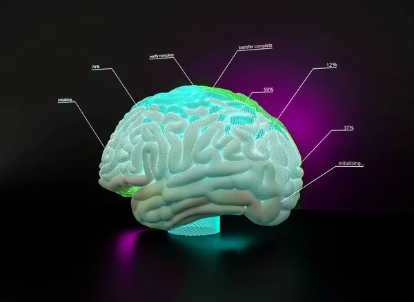 artificial intelligence brain simulation - deep learning Ai concept ...