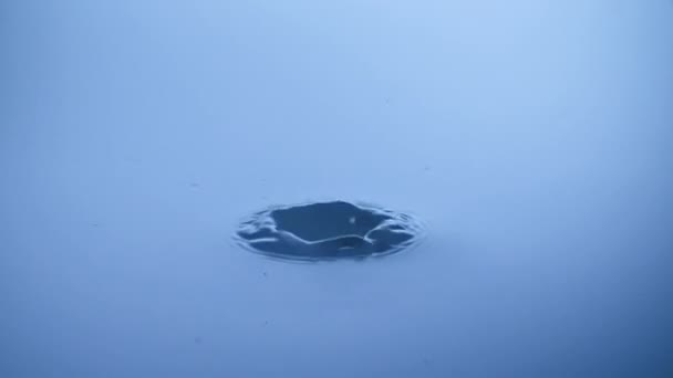 Slow Motion Water Drop Splash Calm Water Shot Ultra High Stock Video ...