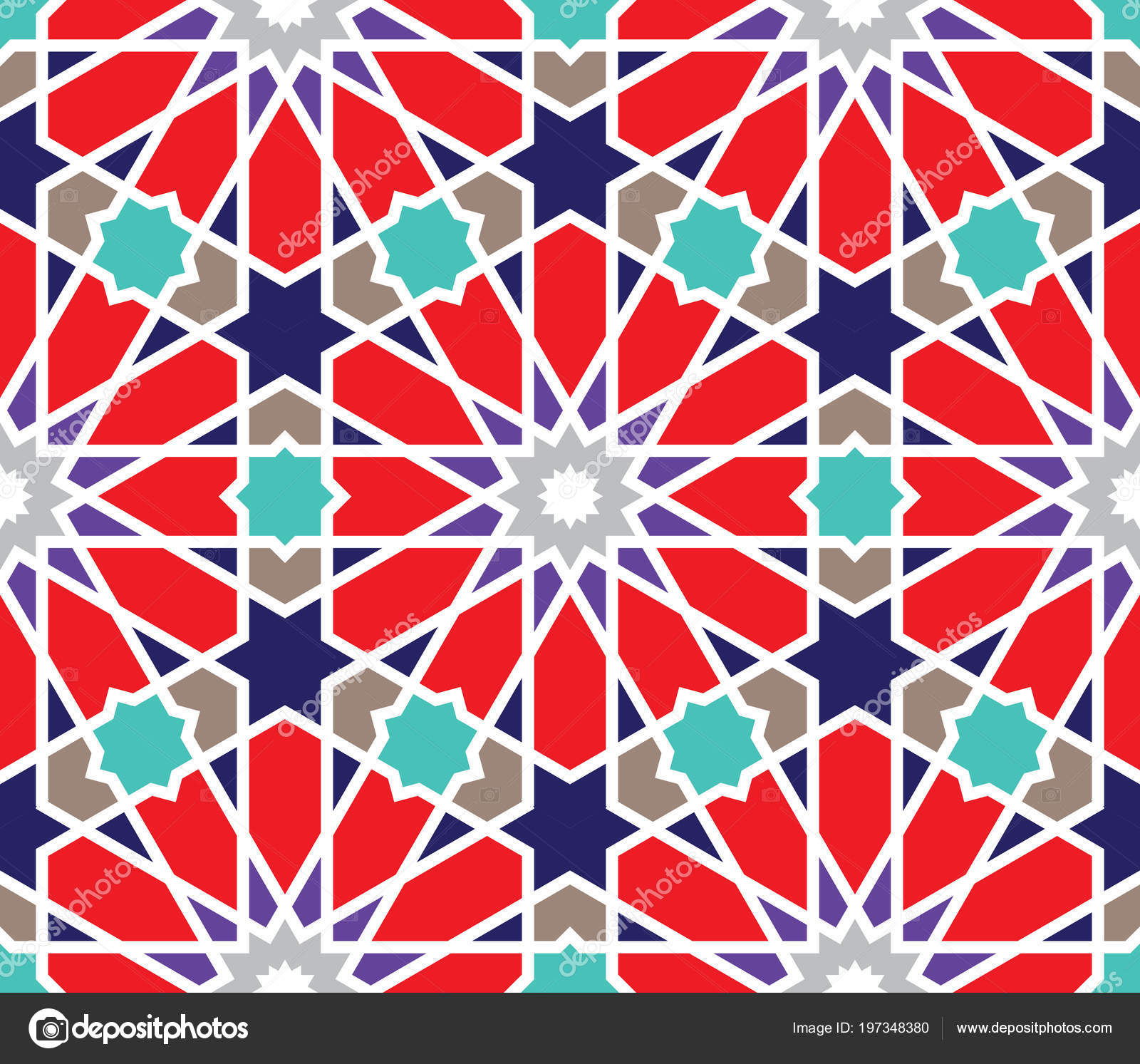 Classical Islamic Seamless Pattern Moroccan Style Geometric Tiles ...