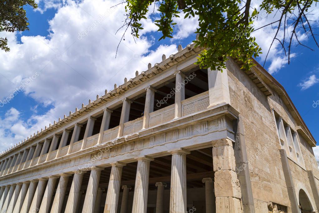 Stoa de Attolos en Atenas. Atenas tiene restos significativos de la ...