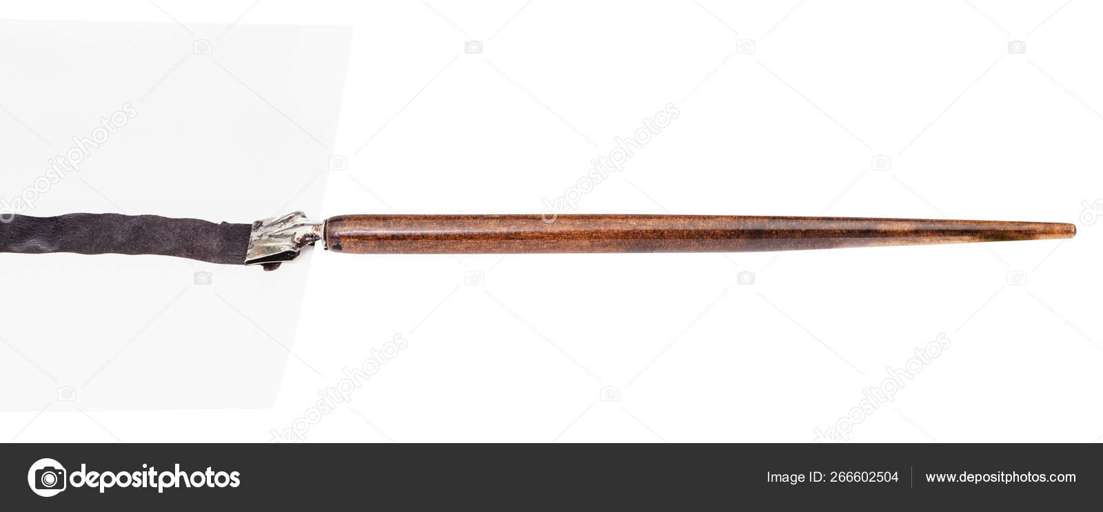 Side view dip pen drawing black line by wide nib Stock Photo by ...