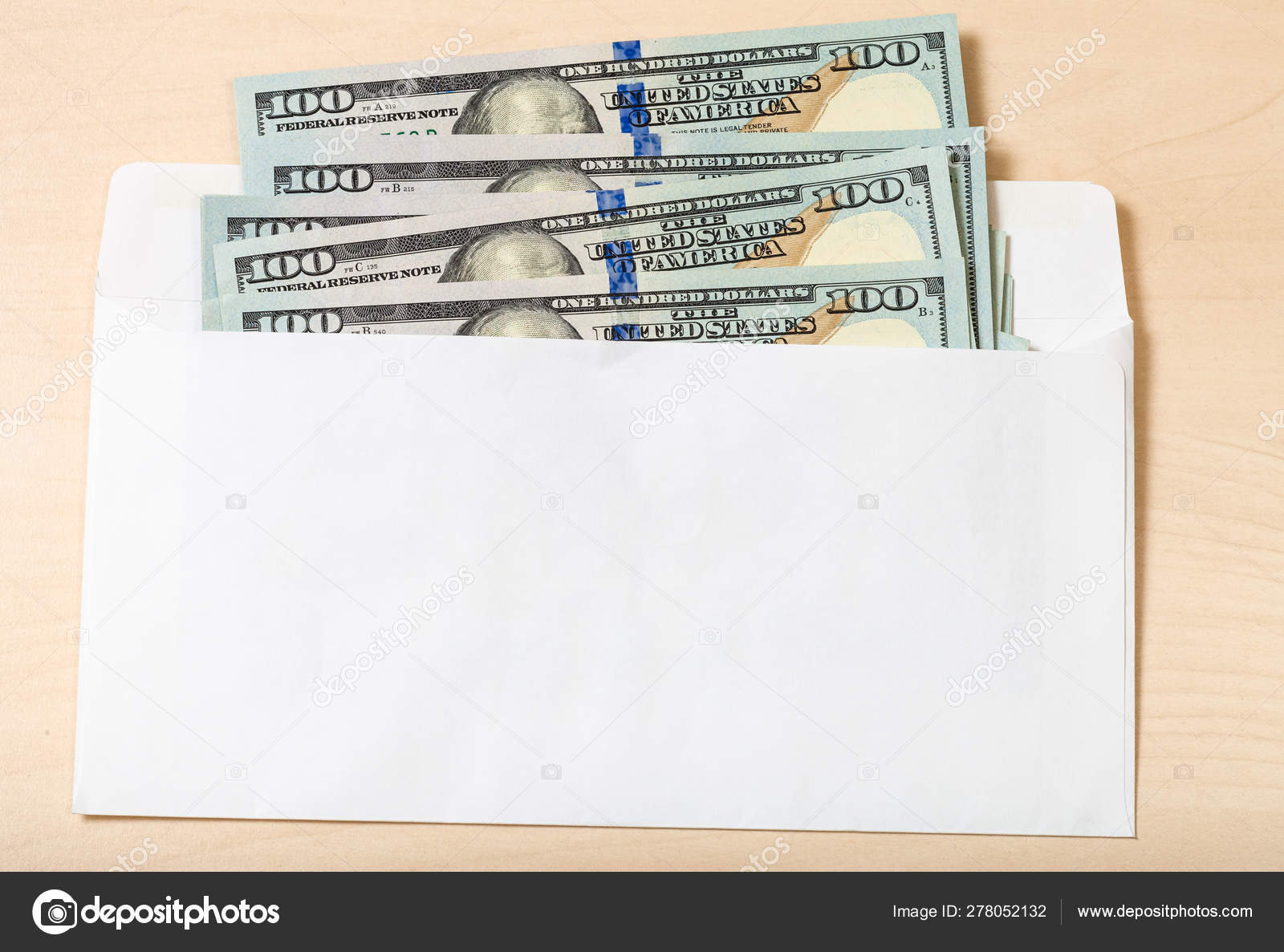 Many one hundred dollar bills in envelope on table – Stock Editorial ...