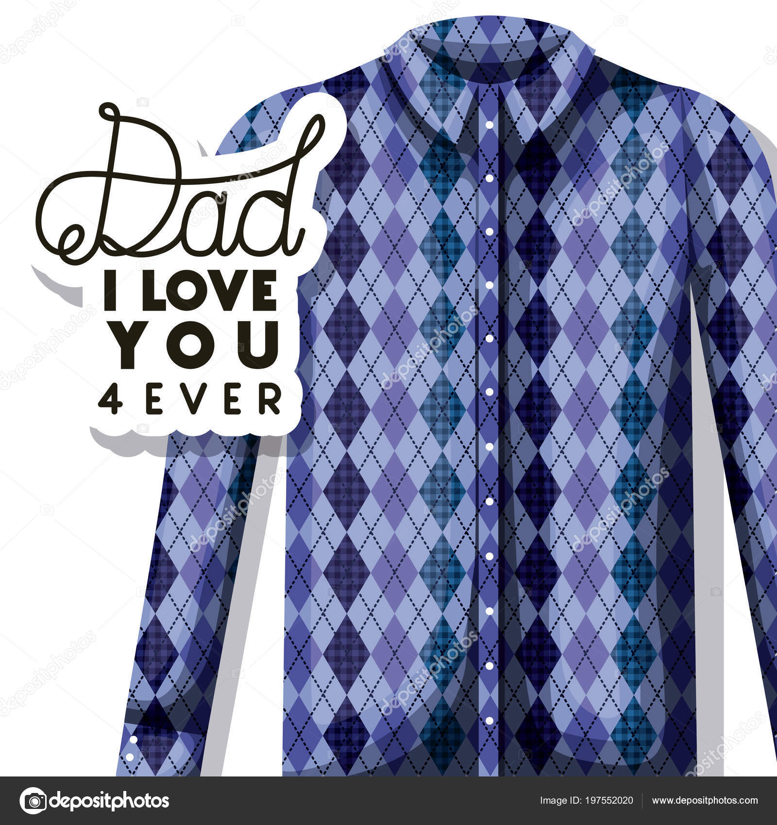 Feliz día de los padres tarjeta con camisa elegante Vector de stock ...