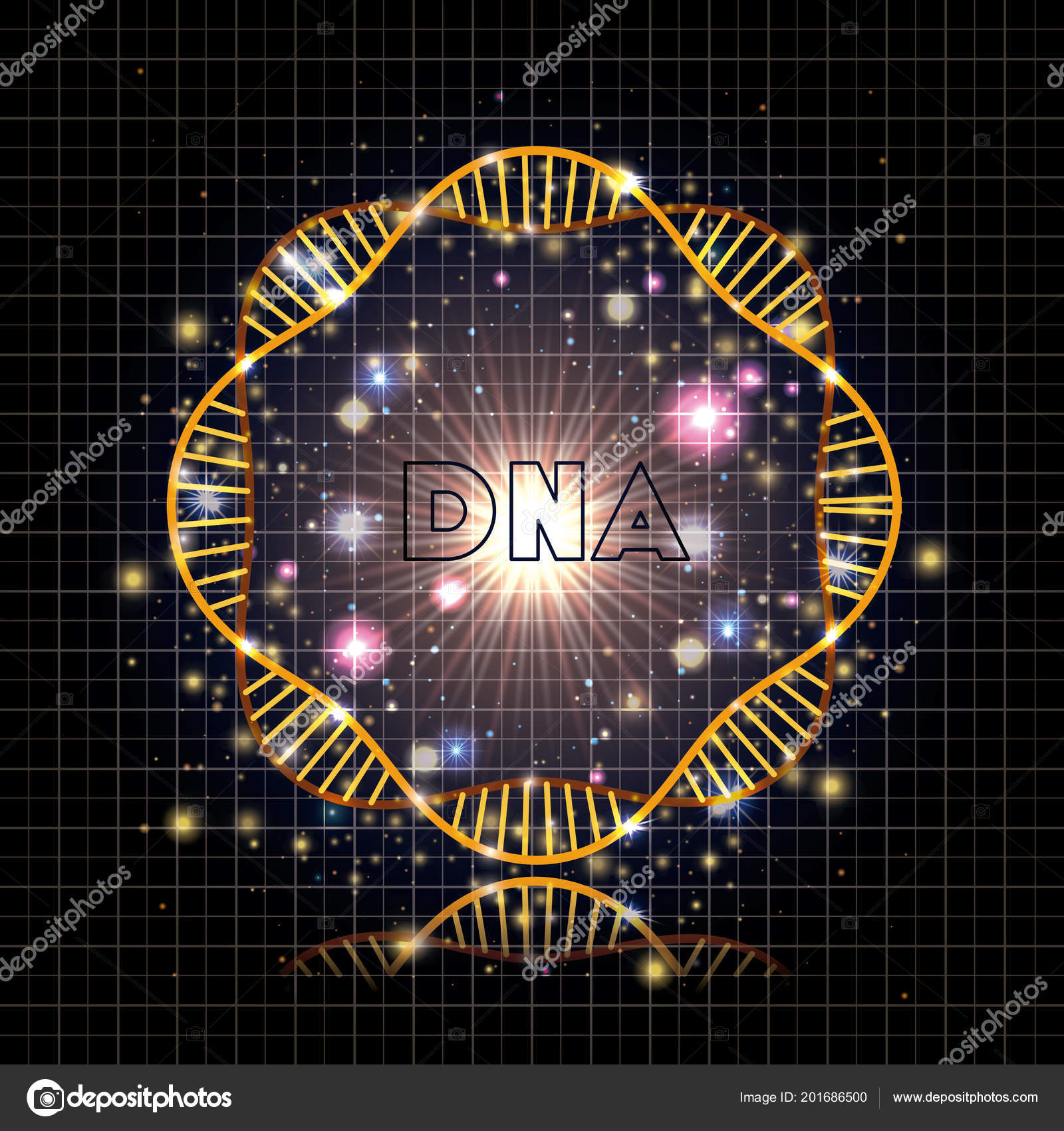Dna molecule circular golden structure Stock Vector by ©grgroupstock ...
