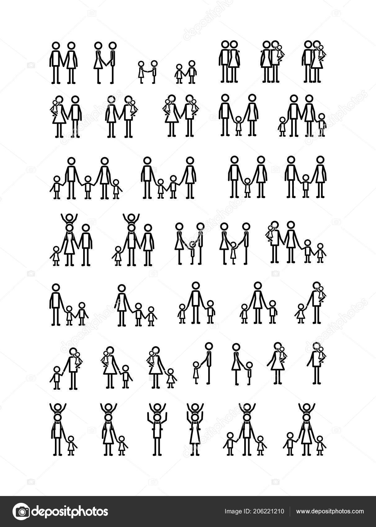 Family members set lines figures Stock Vector Image by ©grgroupstock ...