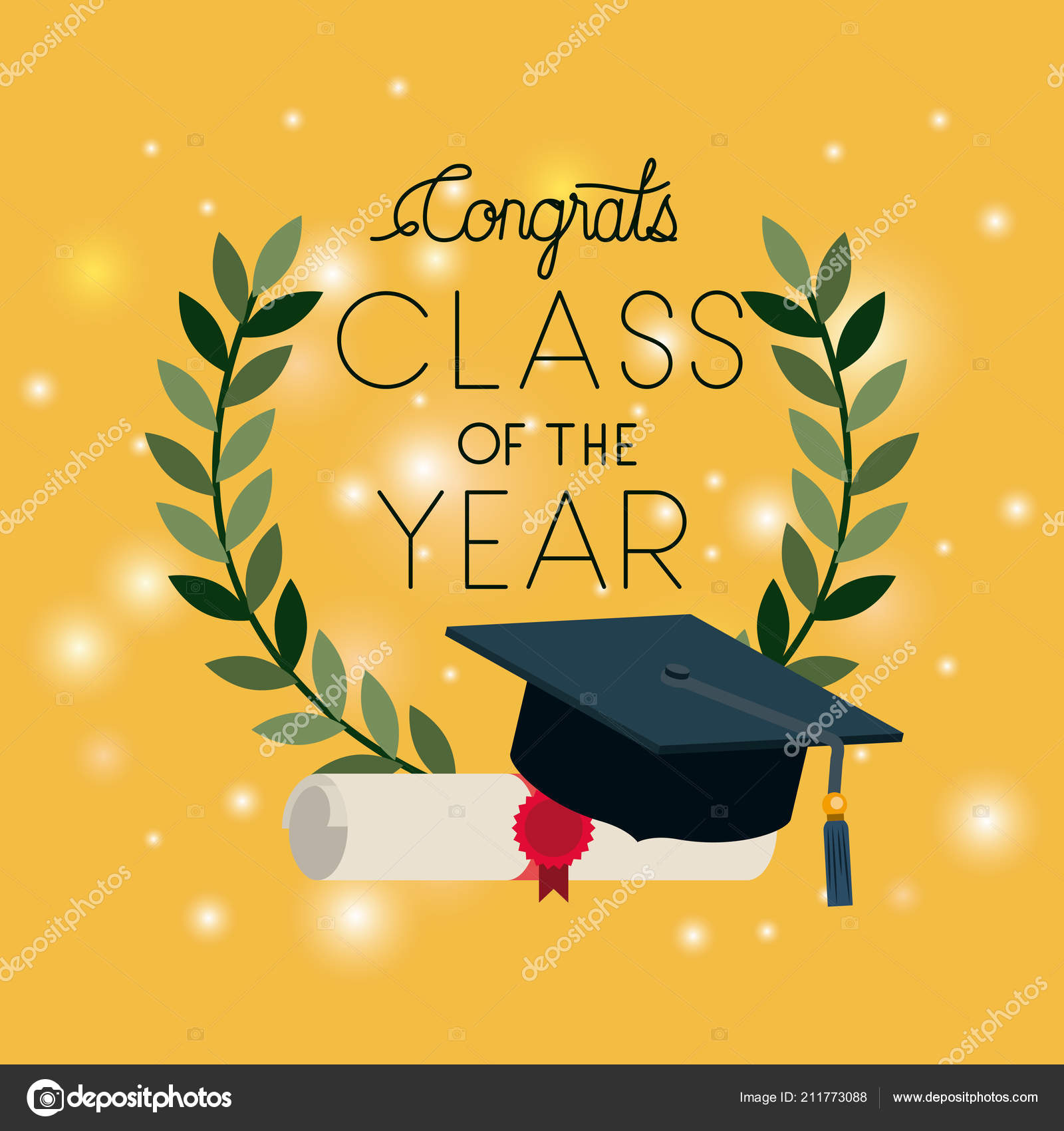 Graduation Card Vector Design