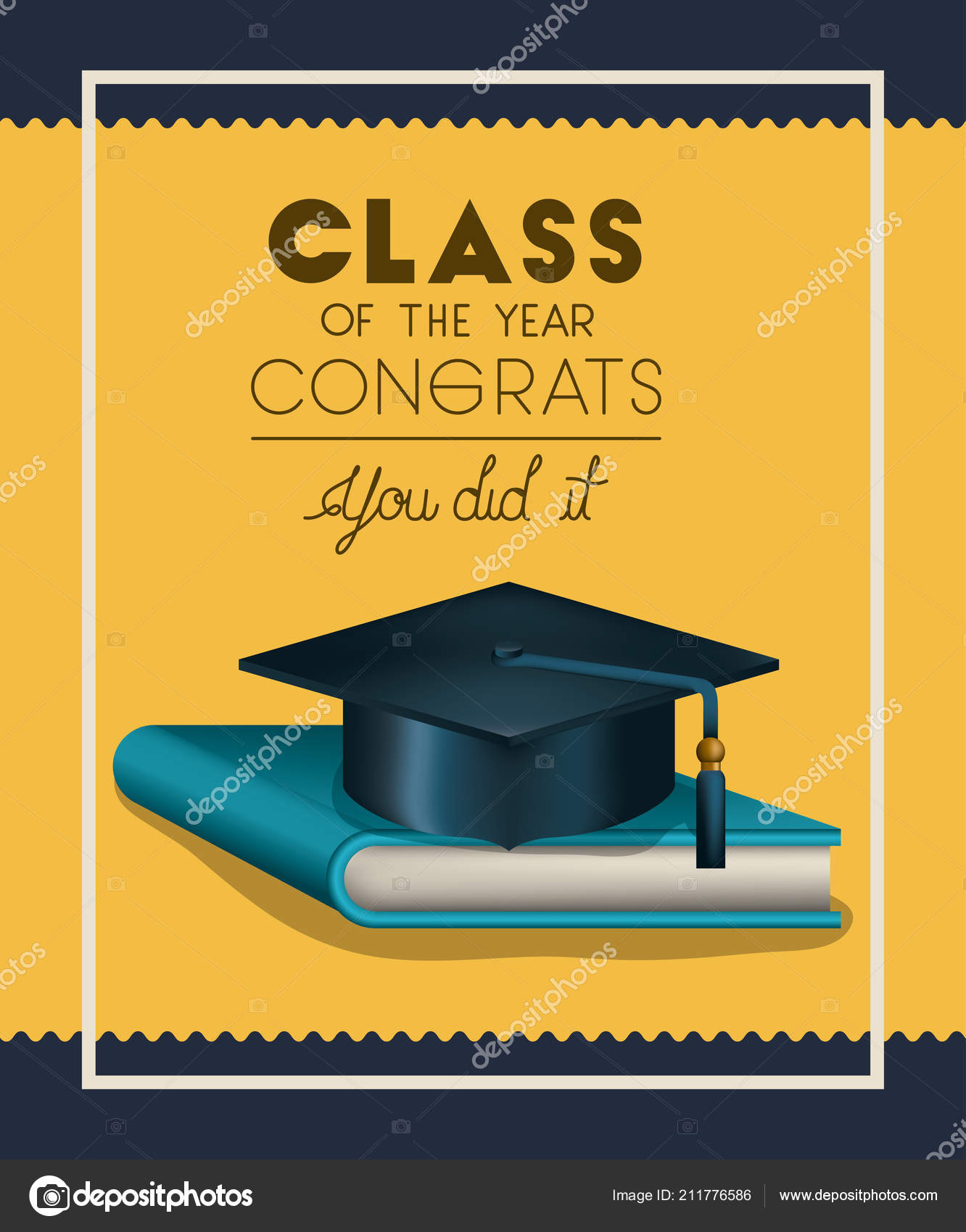 Graduation Card Vector Design