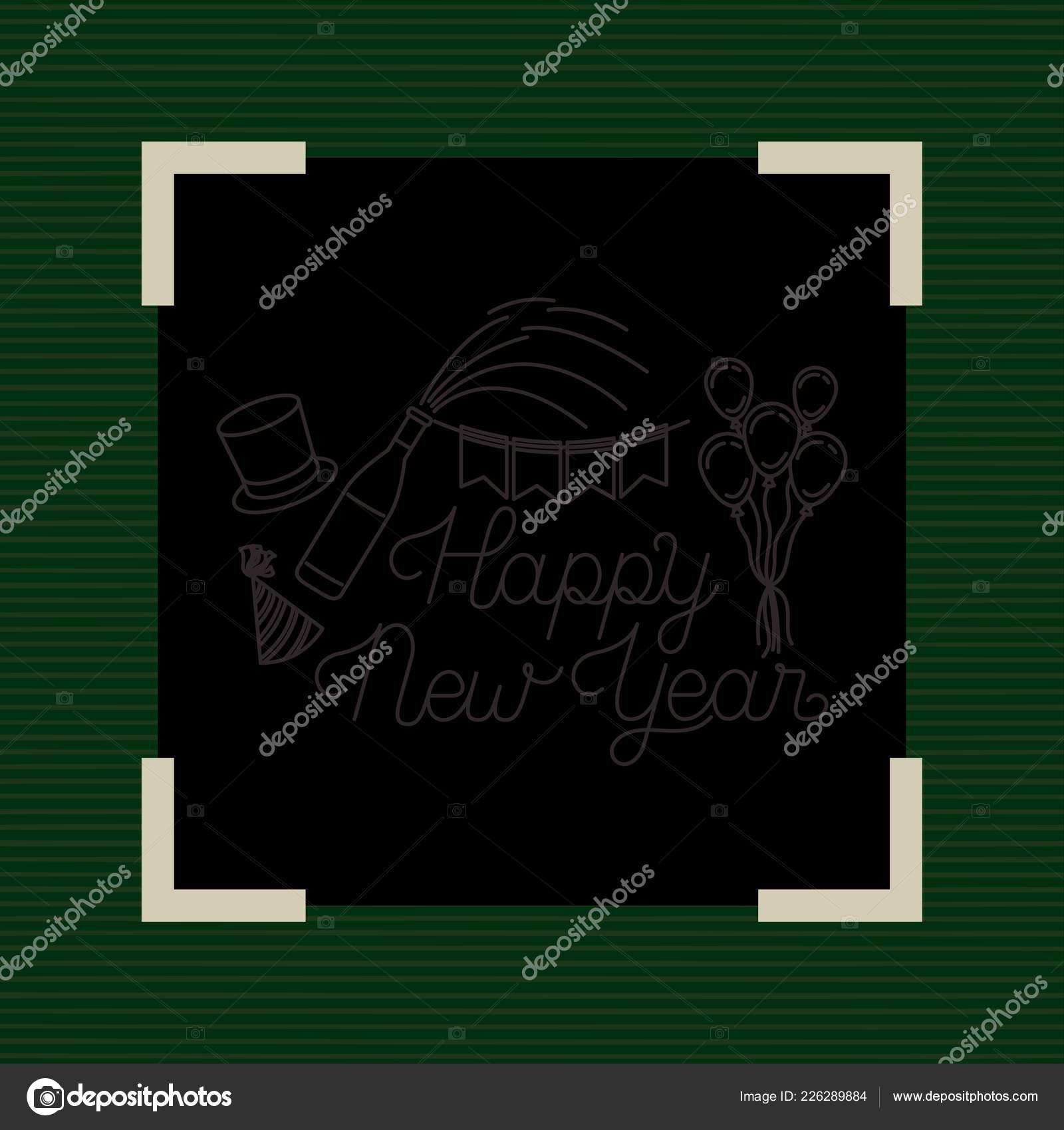 Happy new year frame with party icons Stock Vector by ©grgroupstock ...