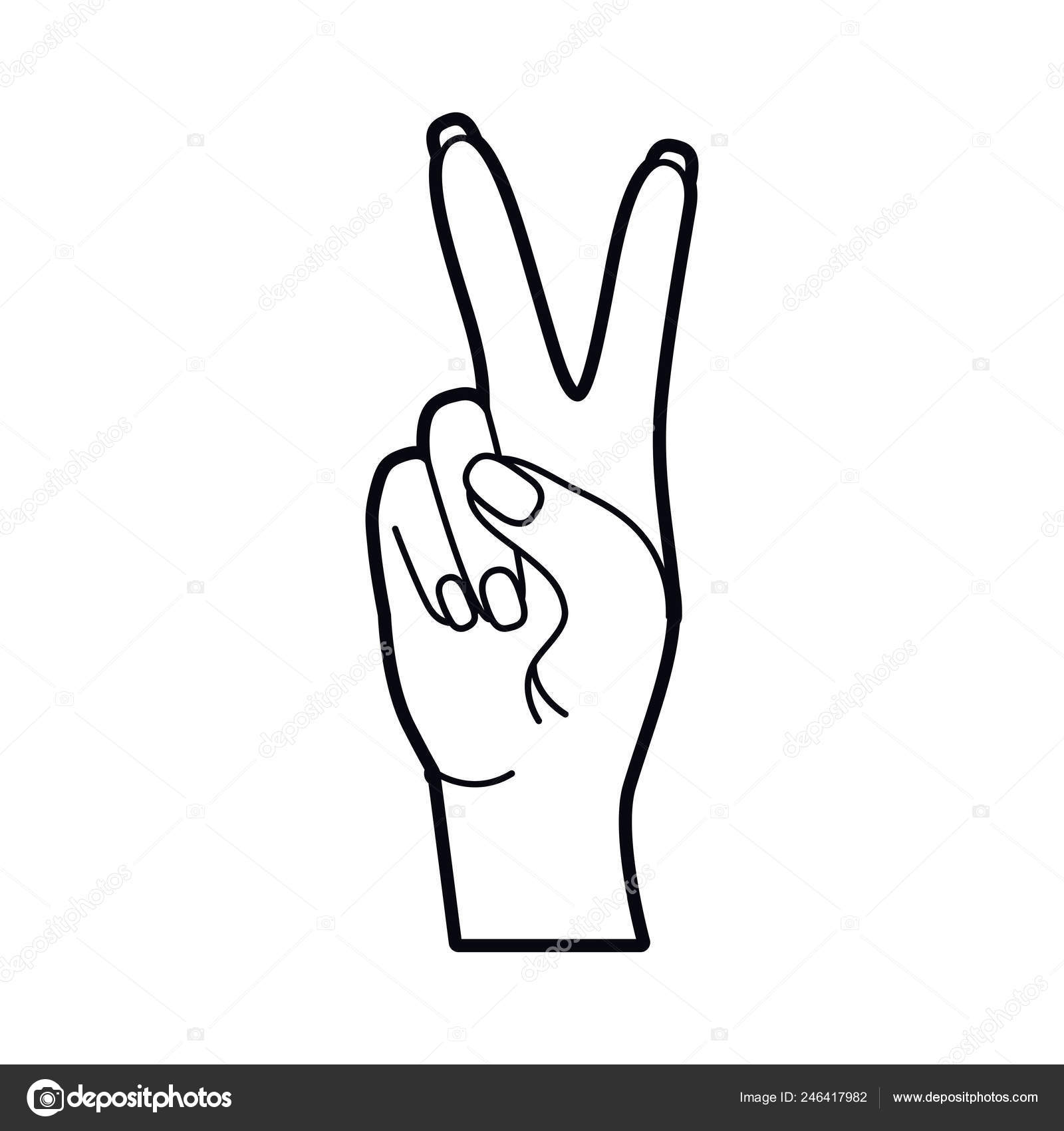 Peace Sign Girl Hand Drawing