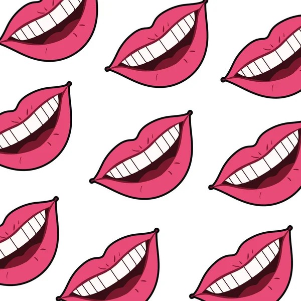 Pattern female lips pop art style Stock Vector by ©grgroupstock 246427024