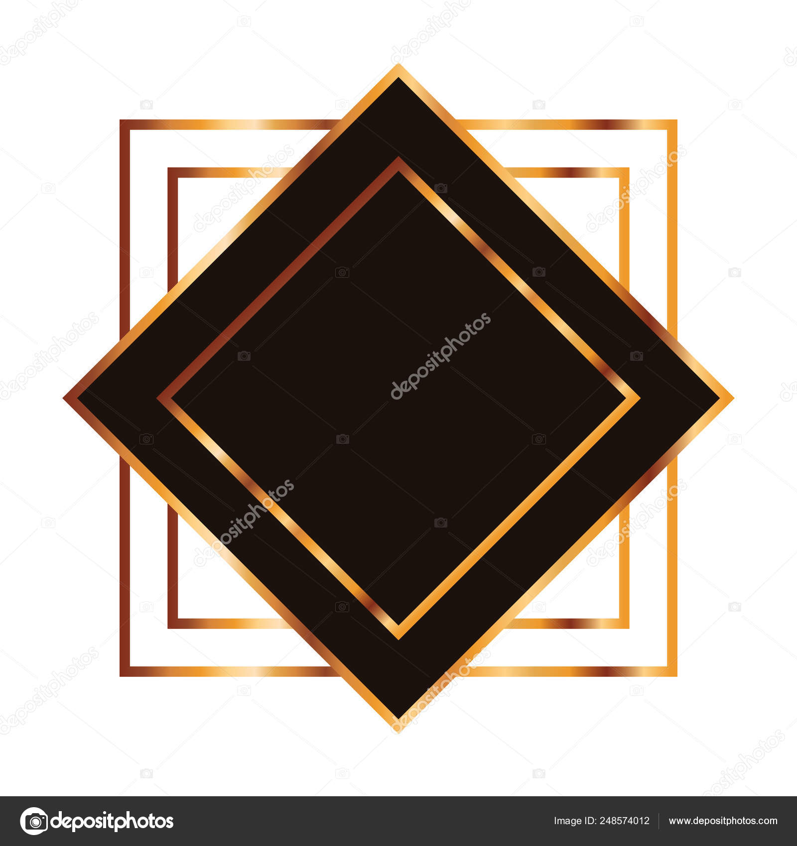 Golden square with frame icon Stock Vector by ©grgroupstock 248574012