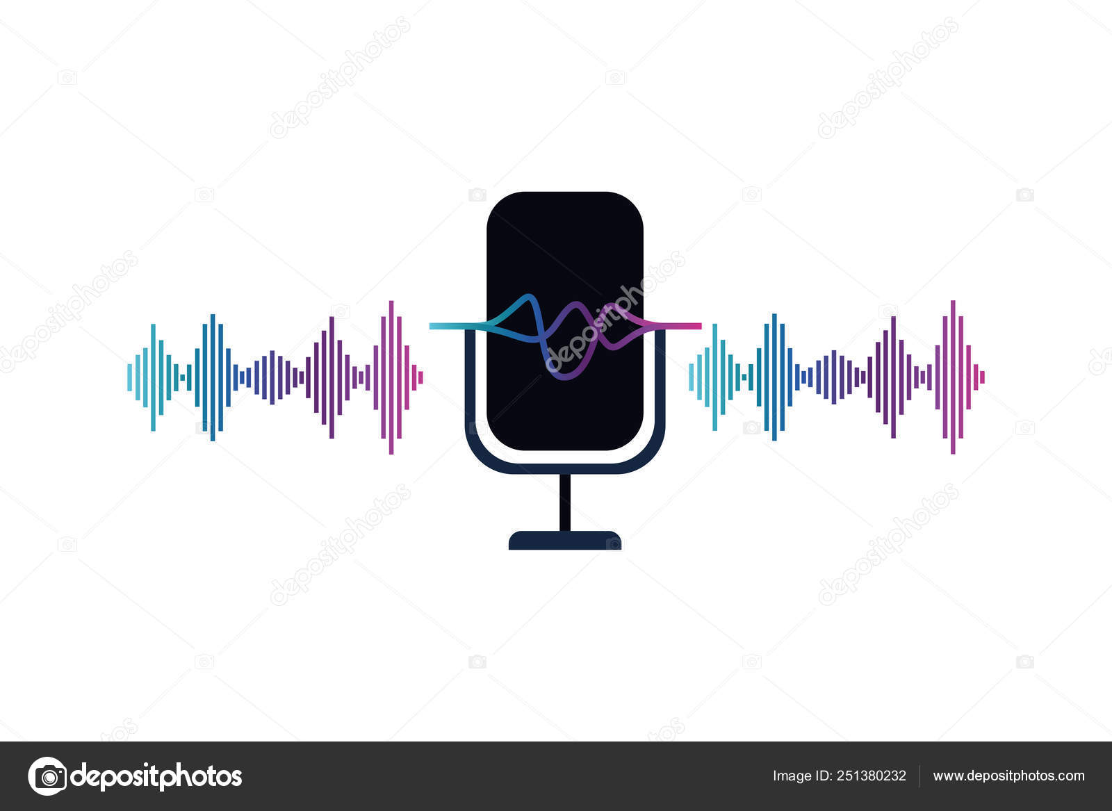 Microphone with sound wave isolated icon Stock Vector by ©grgroupstock ...