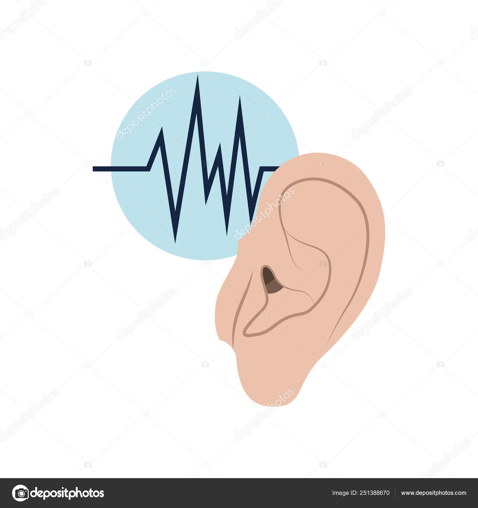 Ear with sound wave avatar character Stock Vector by ©grgroupstock ...