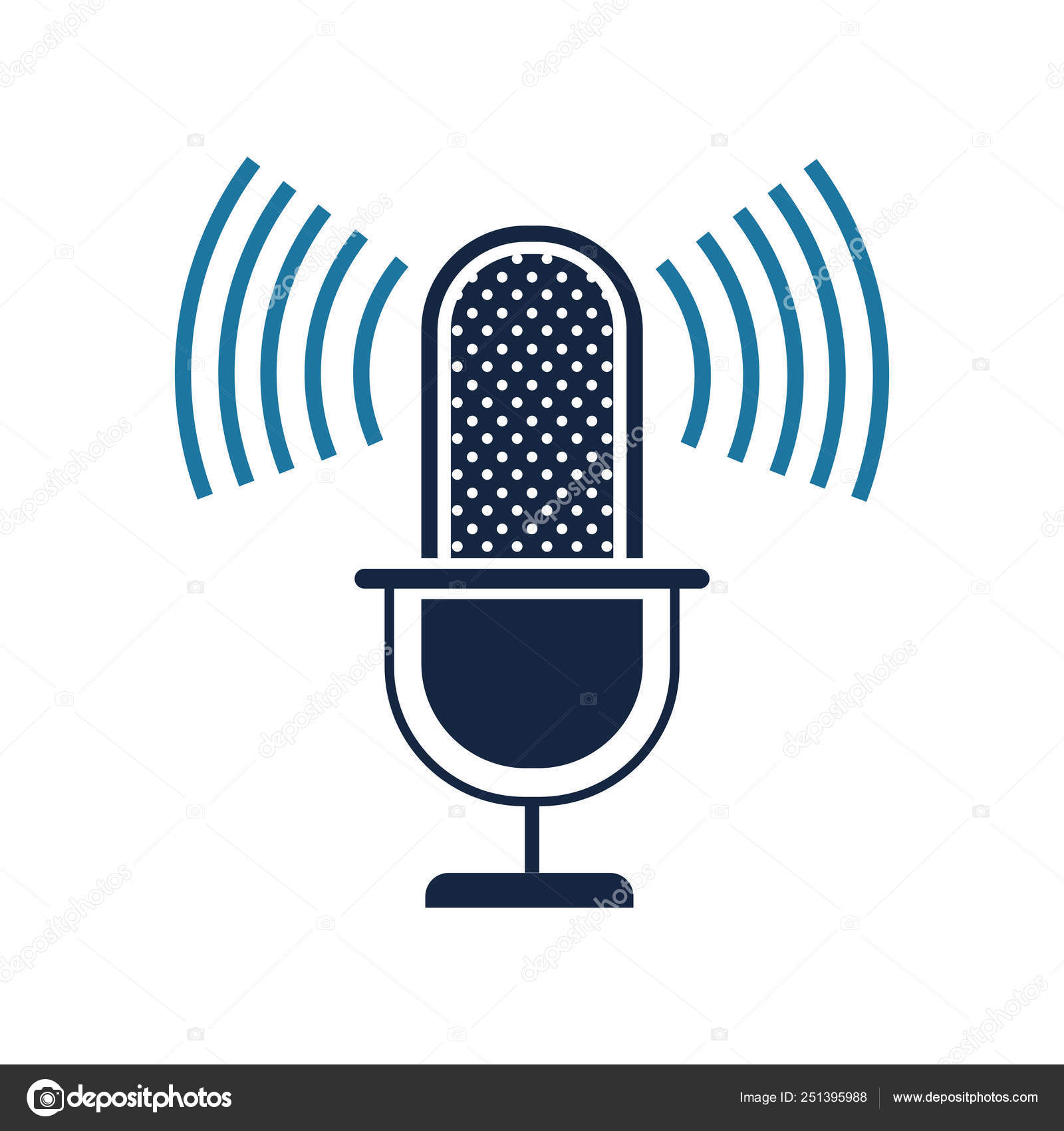 Microphone with sound wave isolated icon Stock Vector by ©grgroupstock ...