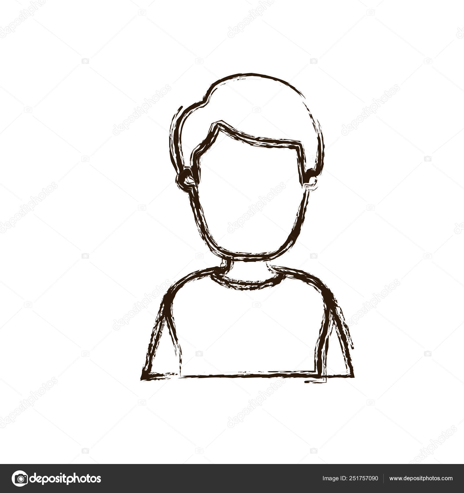 Silueta borrosa caricatura medio cuerpo sin rostro hombre con abrigo y ...