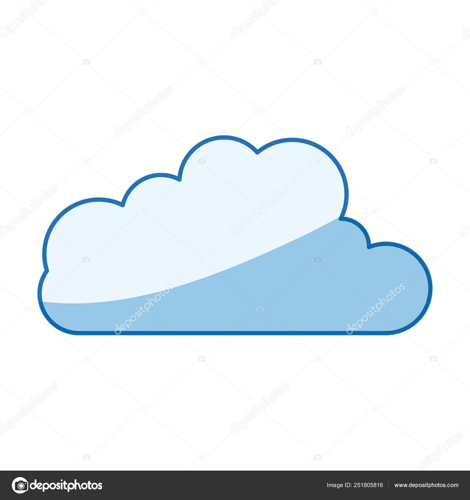 Blue color shading silhouette cloud shape in cumulus icon Stock Vector ...