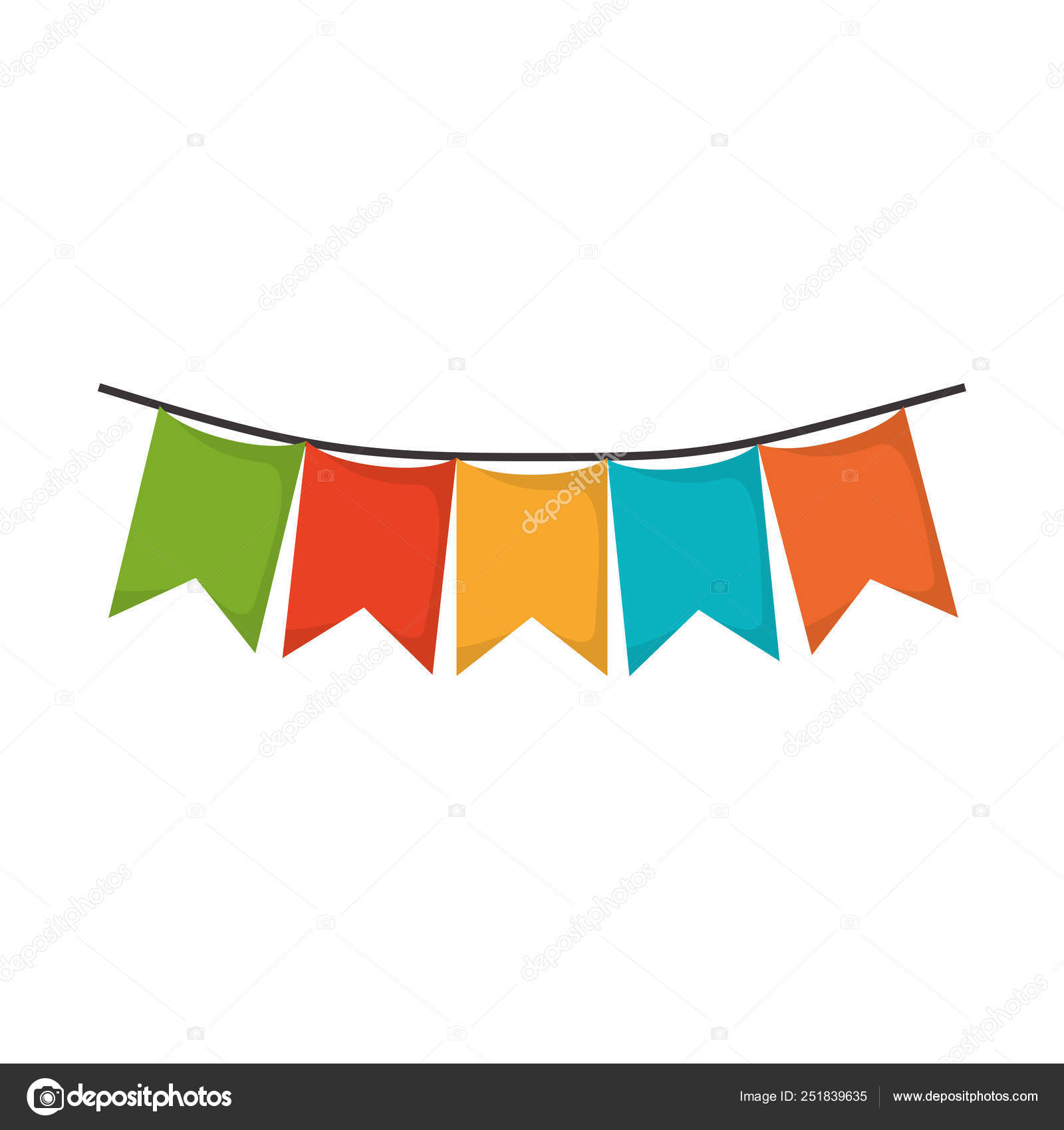 Fondo blanco con festones de colores en forma de cuadrado con picos en ...