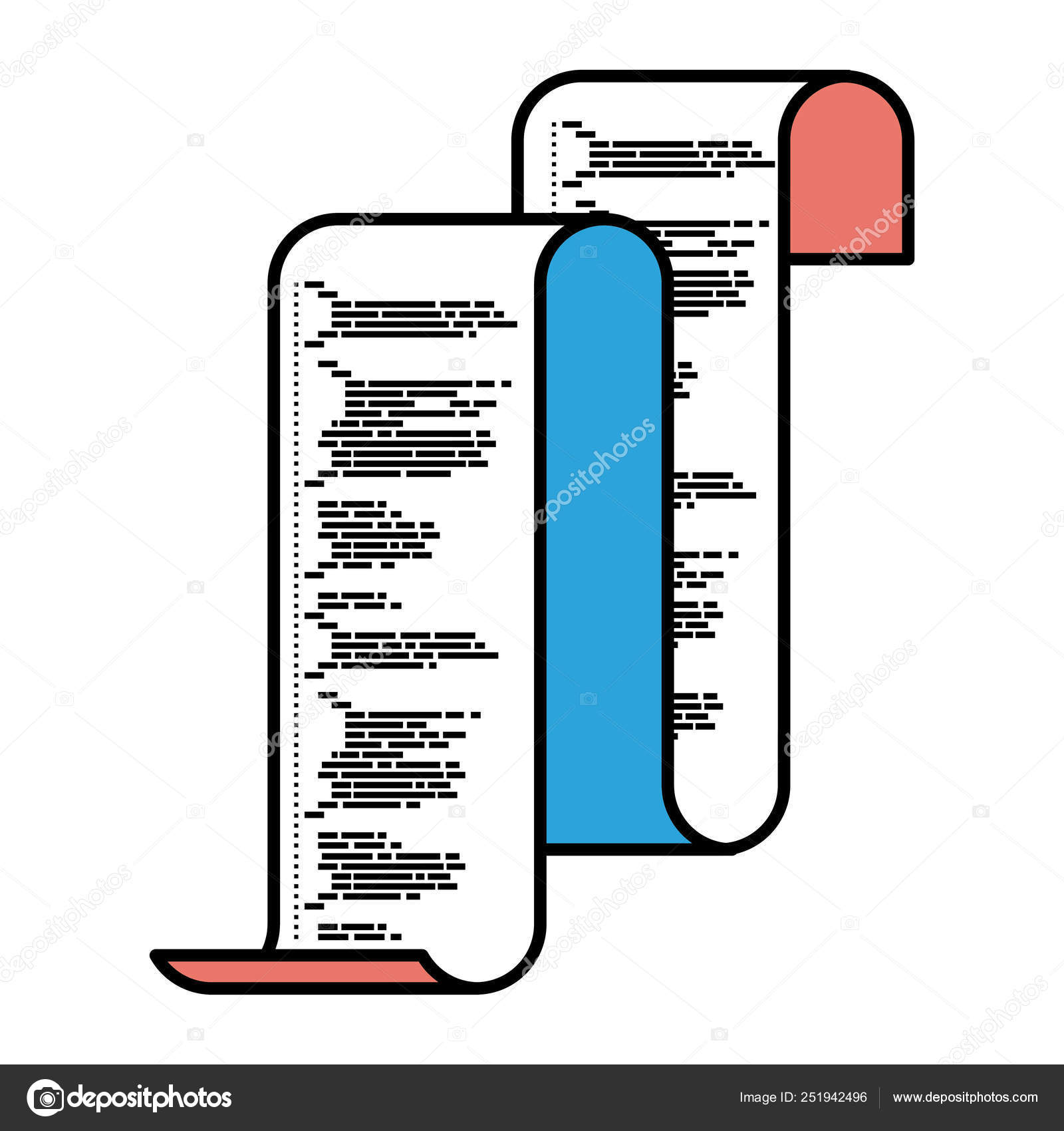Silhouette Color Sections Of Continuously Sheet With Printed Source Code Stock Vector Image By