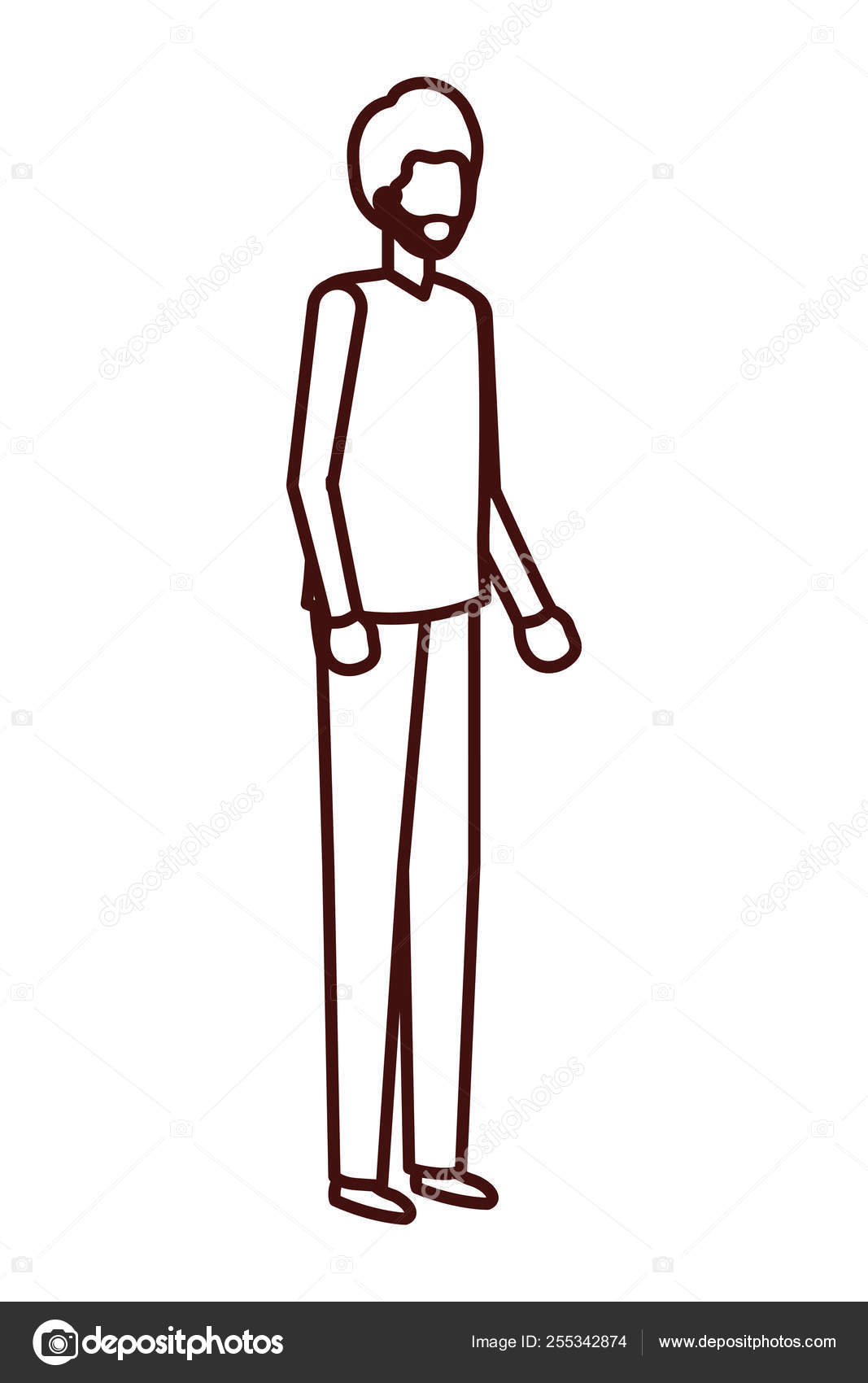 Young man standing avatar character Stock Vector by ©grgroupstock 255342874