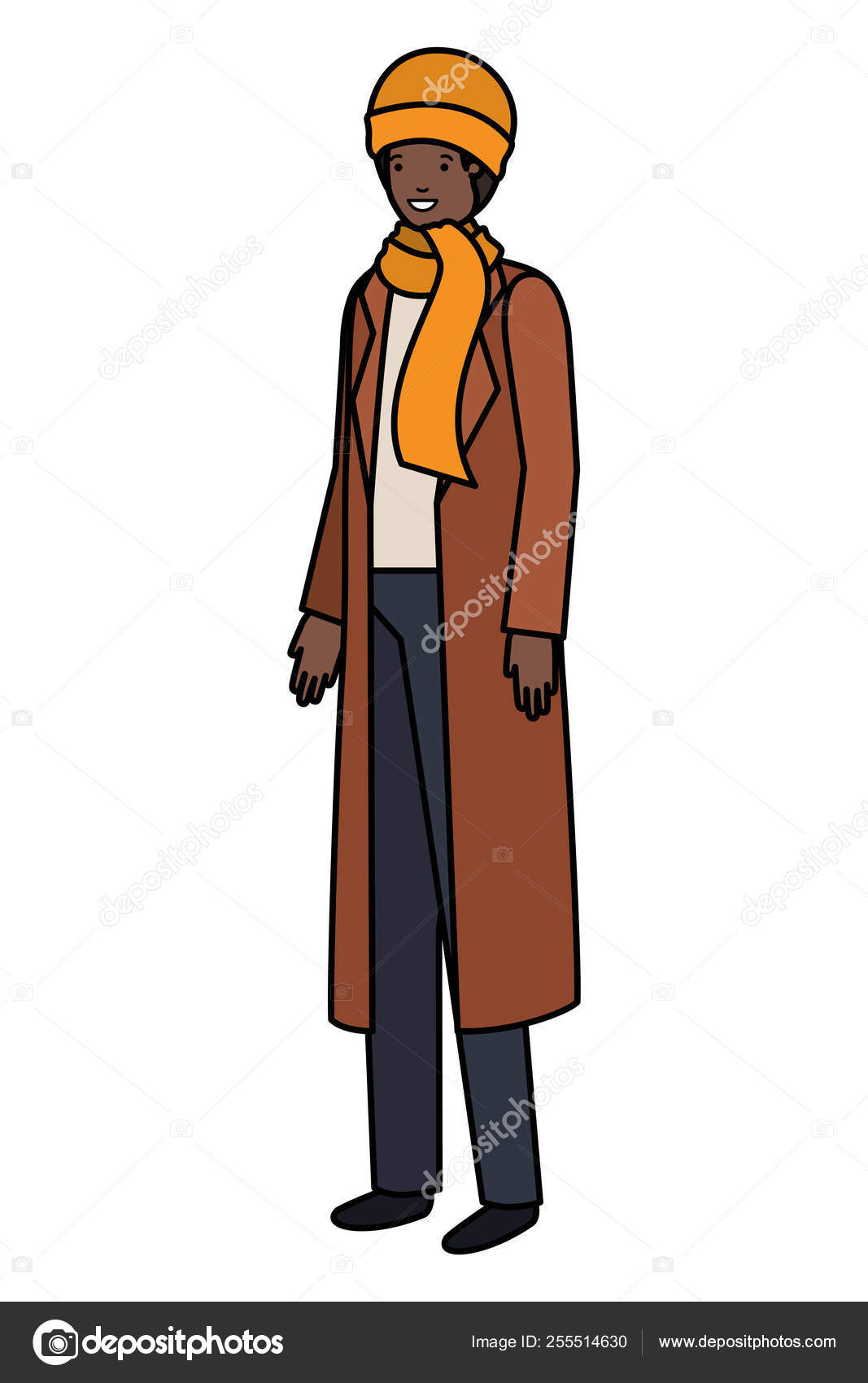 Young man with winter clothes avatar character Stock Vector by ...